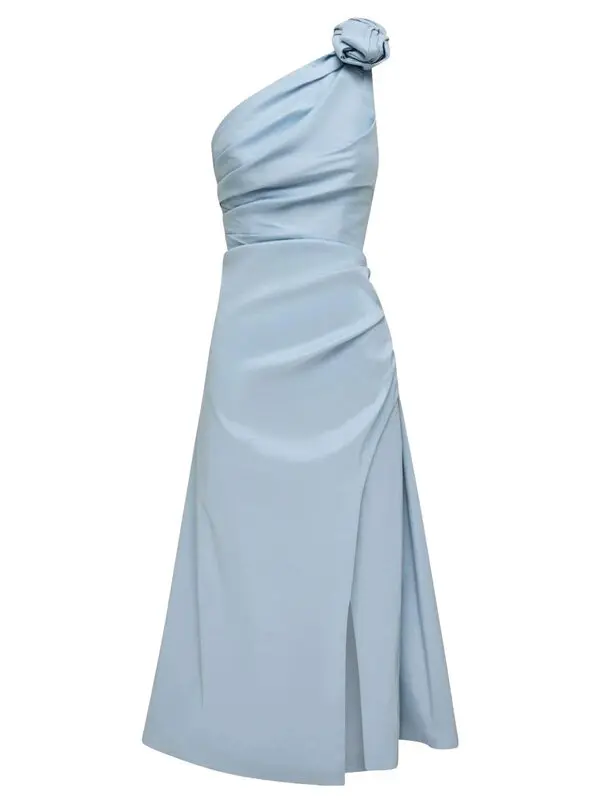 Rachel Gilbert Beki Taffeta Midi Dress - Grey
