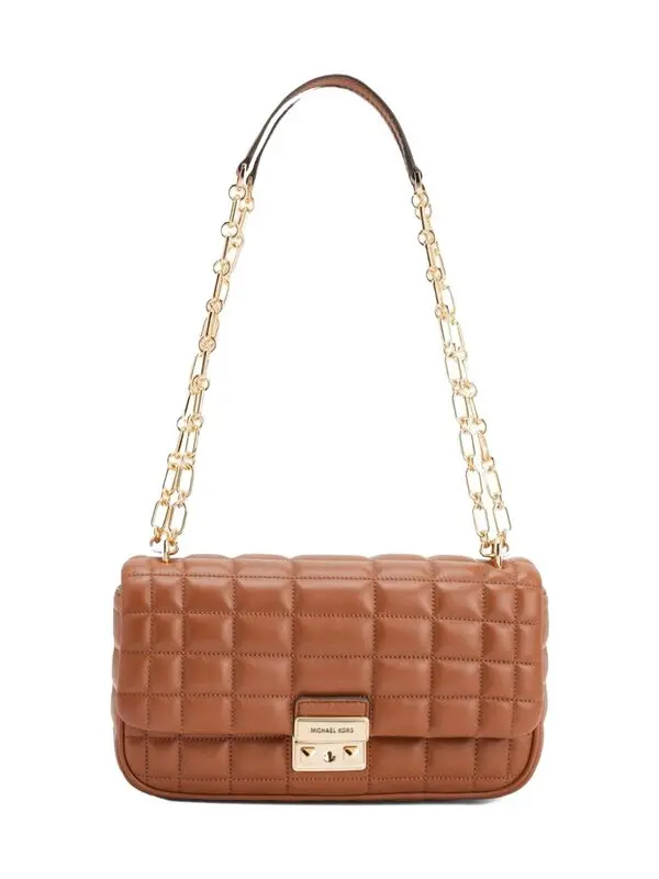 Michael Kors Large Tribeca Leather Shoulder Bag - Brown