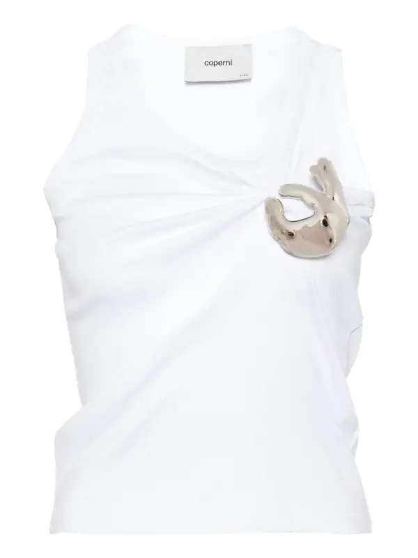 Coperni Emoji Cotton Tank Top - White