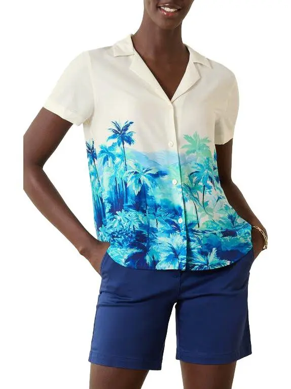 Tommy Bahama Oceanside Views Silk Camp Shirt - Coconut