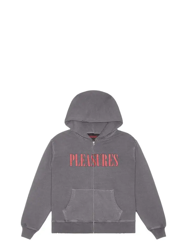PLEASURES Onyx Zip-up Hoodie - Grey