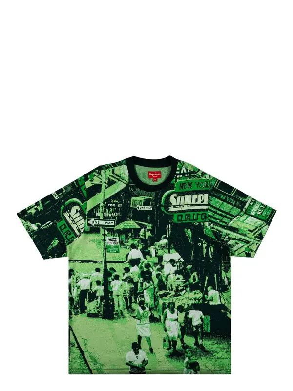 Supreme Street Scene Jacquard Short-sleeve Top - Green