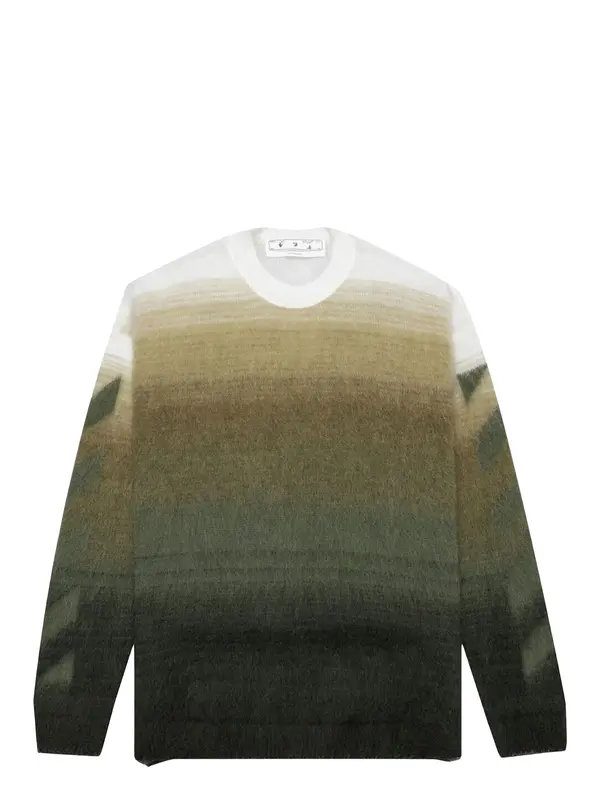 Off-White Diag Brushed Knit Crewneck - Green