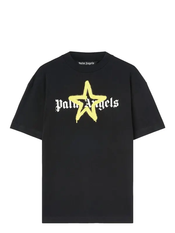 Palm Angels Star Sprayed Tee /yellow - Black