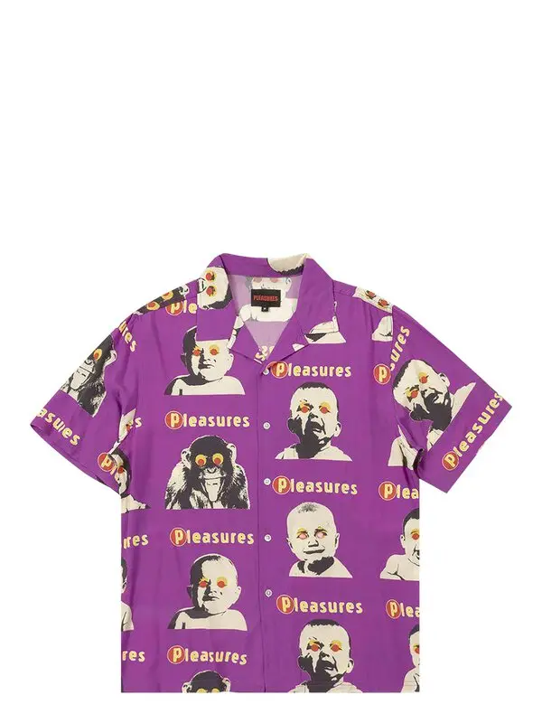 PLEASURES Head Button Down - Purple