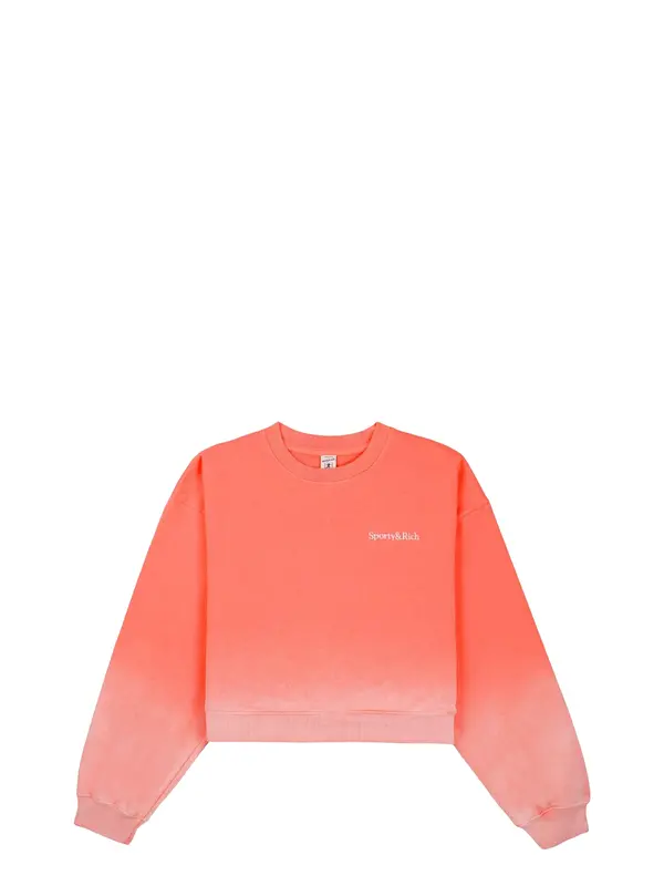 SPORTY & RICH Dip Dye Logo-embroidered Sweatshirt - Pink