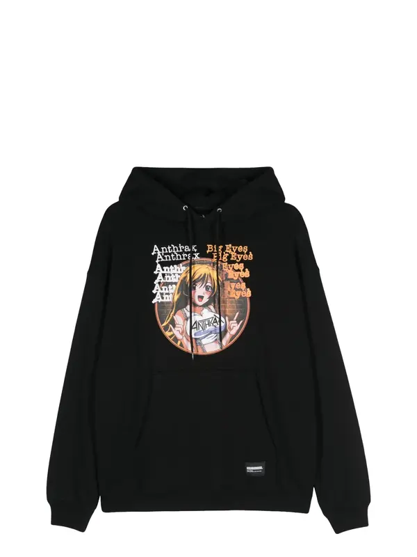 NEIGHBORHOOD X Anthrax Logo-print Hoodie - Black