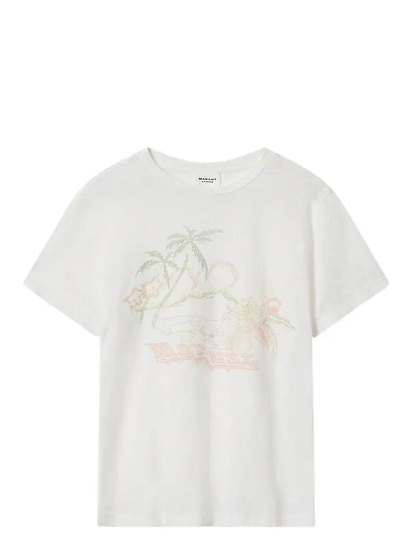 MARANT ETOILE Zewel T-shirt - Ecru/orange