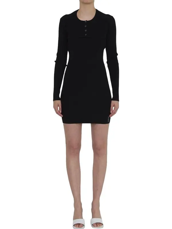 Alexander Wang Twin-set Dress With Cropped Cardigan - Black