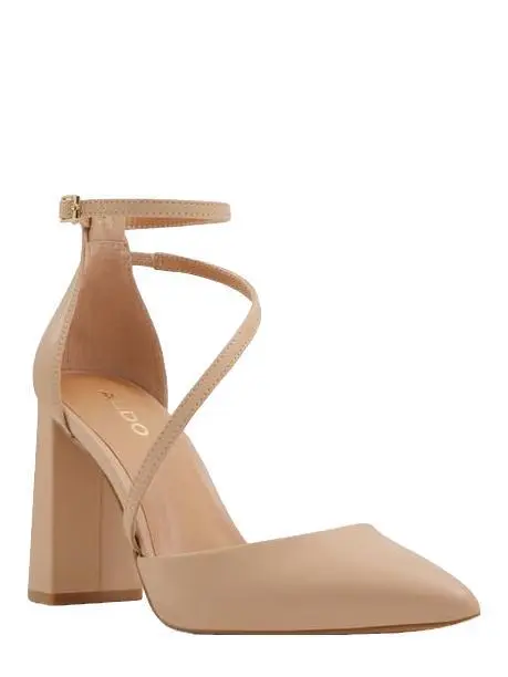 Aldo Milley Ankle Strap Pointed Toe Pump - Bone