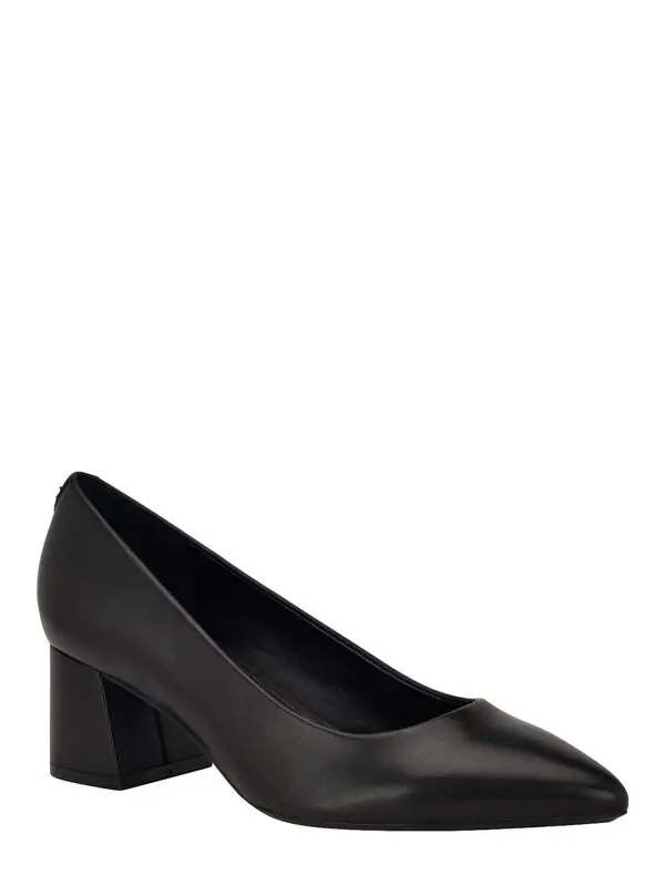 Calvin Klein Lenott Leather Pumps - Black Smooth