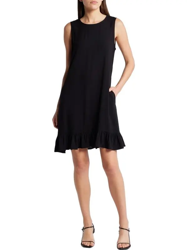 Halogen Sleeveless Shift Dress - Rich Black