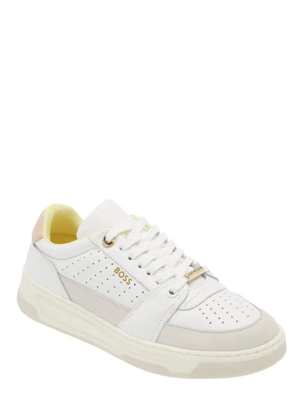 BOSS Baltimore Leather Sneakers - Open Wht