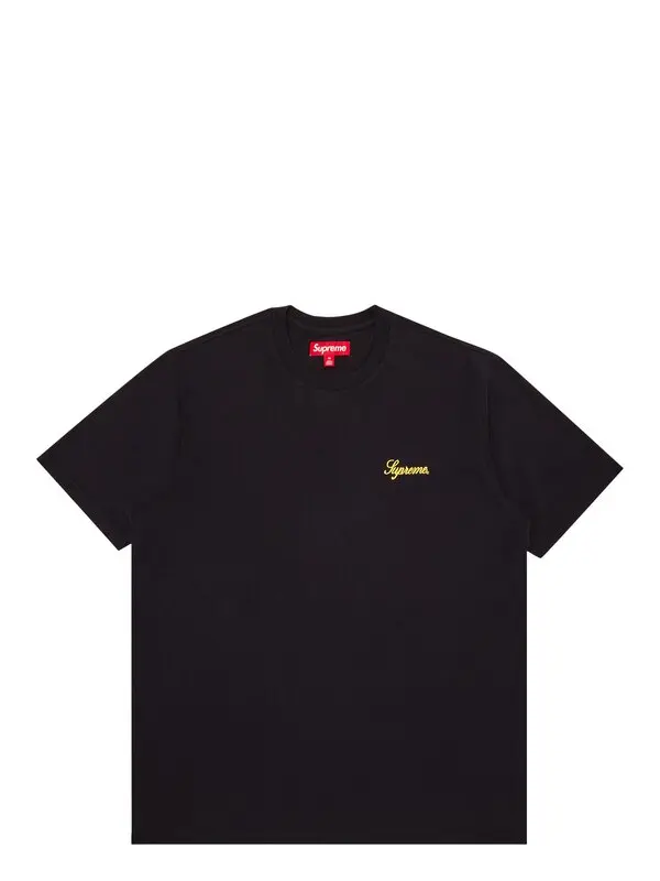 Supreme Washed Script Short-sleeve Top - Black