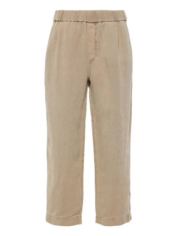 Velvet By Graham & Spencer Jessie Linen Straight Pants - Brown