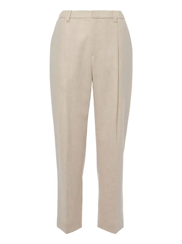 Brunello Cucinelli Pleated Straight Pants - Beige