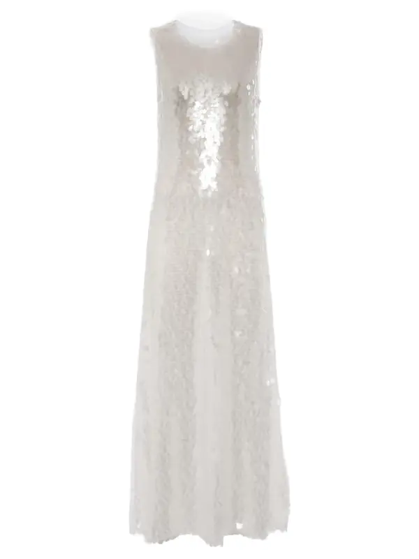 Norma Kamali Sequined Maxi Dress - Transparent