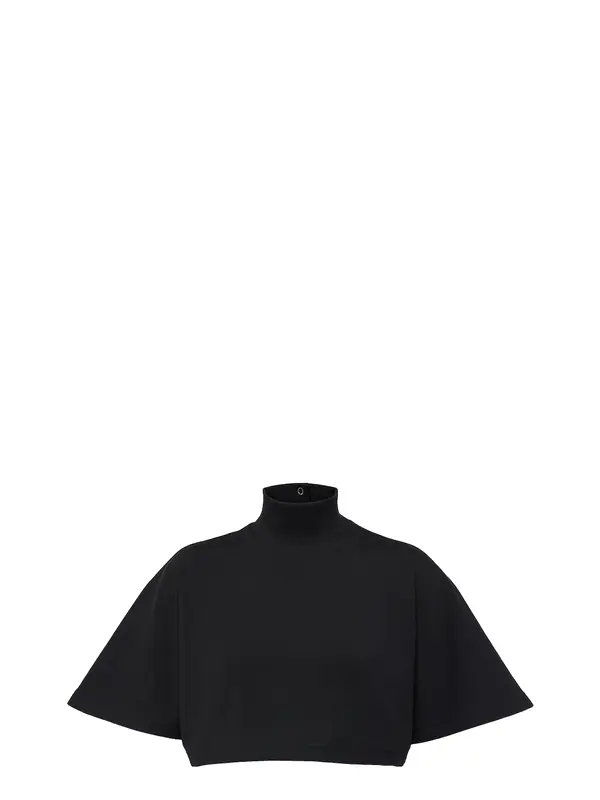 Alaïa Cotton Jersey Crop Top - Black