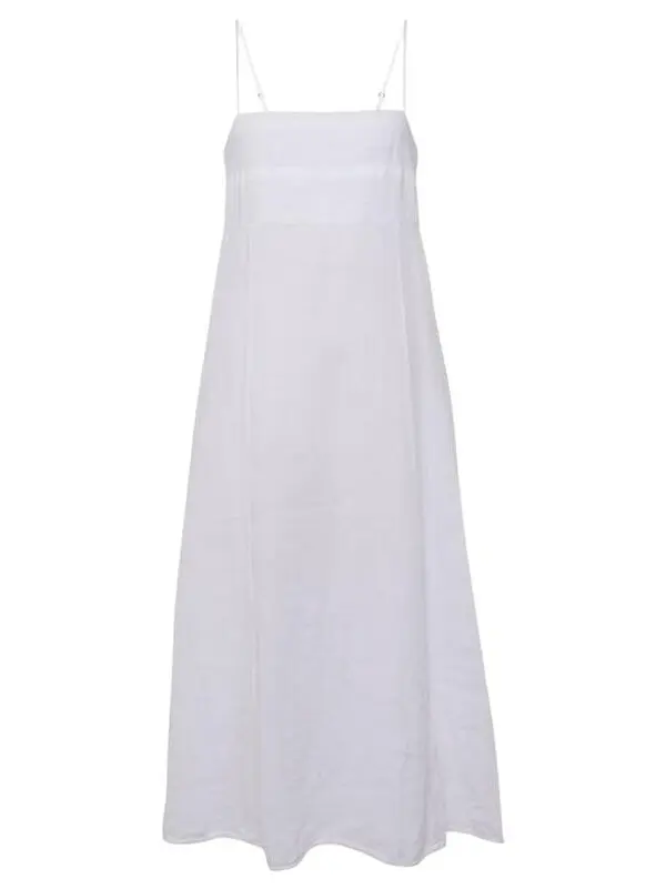 Velvet By Graham & Spencer Stephie Linen Midi Dress - White