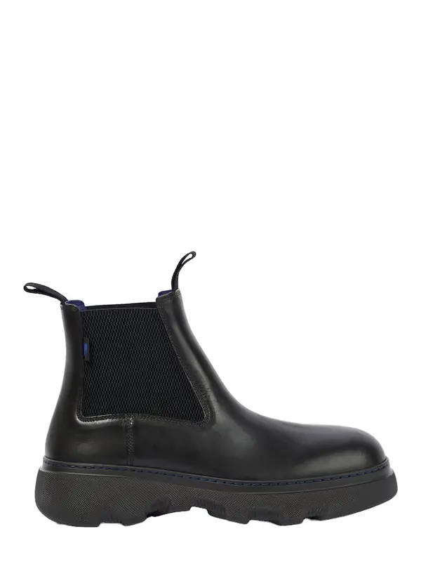 Burberry Leather Chelsea Boots - Black