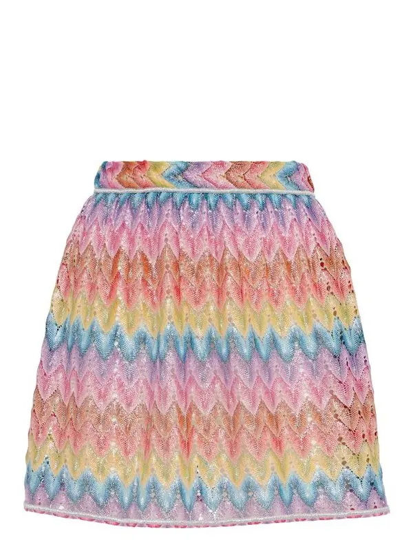 Missoni Zig Zag Pointelle Miniskirt - Multicoloured