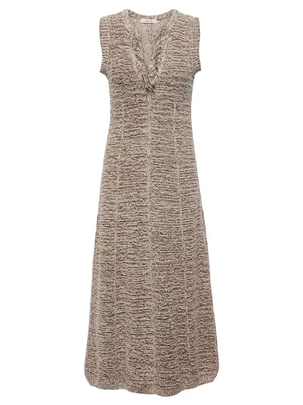 Dorothee Schumacher Autumn Sparkle Knitted Midi Dress - Brown