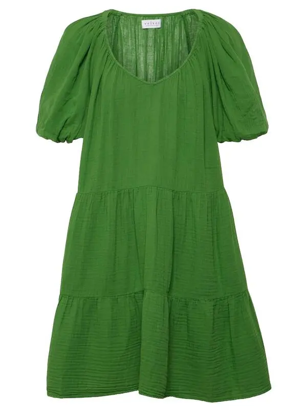Velvet By Graham & Spencer Helena Cotton Mini Dress - Green