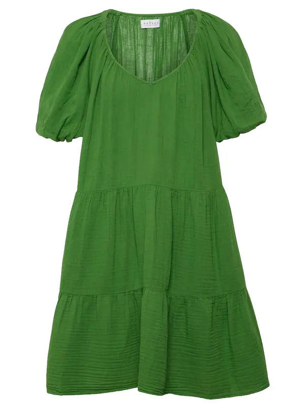 Velvet By Graham & Spencer Helena Cotton Minidress - Green