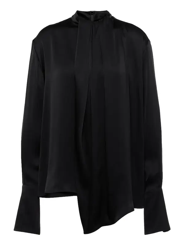 Magda Butrym Silk Satin Blouse - Black