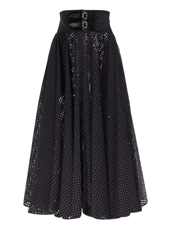 Alaïa Cotton-blend Midi Skirt - Black