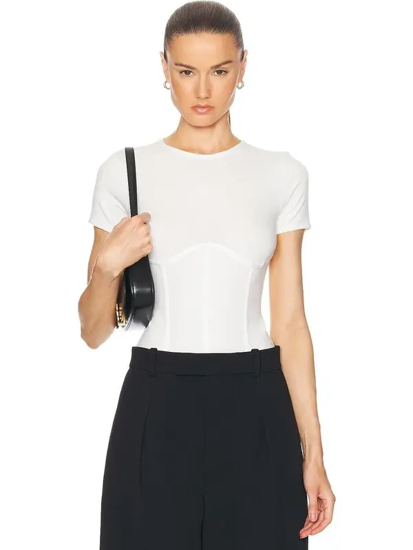 FLEUR DU MAL Organic Cotton T-shirt Bodysuit - Ivory
