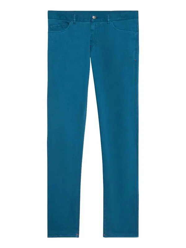 Isaia Cashmere-cotton 5-pocket Pants - Dark Green
