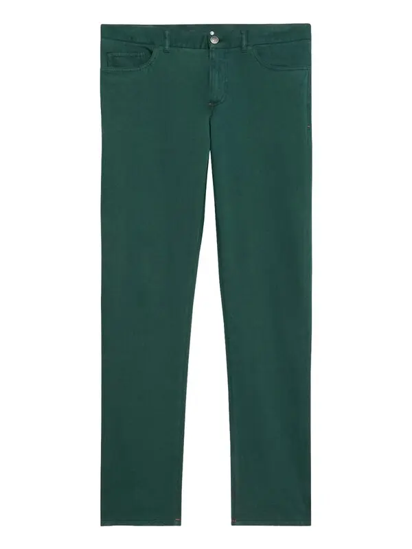 Isaia Cashmere-cotton 5-pocket Pants - Dark Green