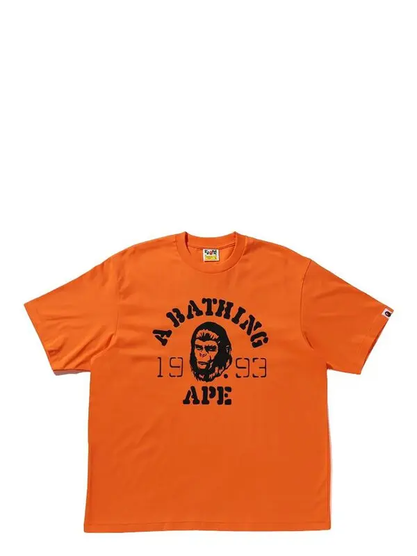 A BATHING APE Og Ape Head College Relaxed Fit Tee Shirt - Orange