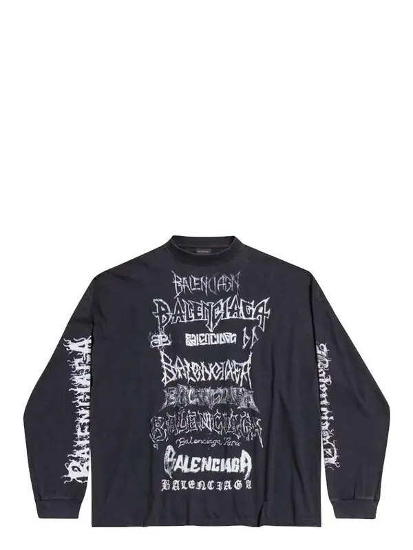 Balenciaga Diy Metal Longsleeve Medium Fit T-shirt - Black/white