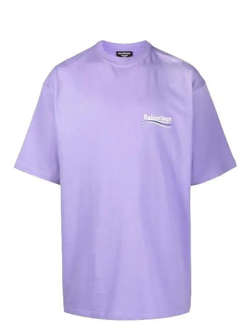 Balenciaga Political Campaign Oversized Logoprint T-shirt - Purple