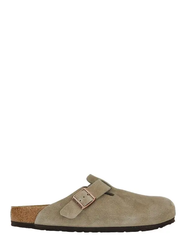 BIRKENSTOCK Suede Clogs - Taupe