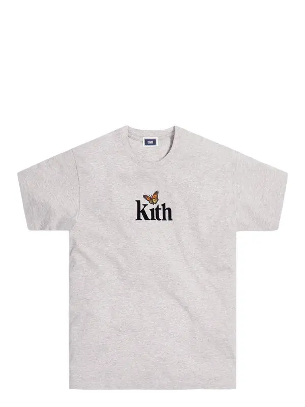 Kith Monarch Butterfly Tee Shirt - Light Heather Grey