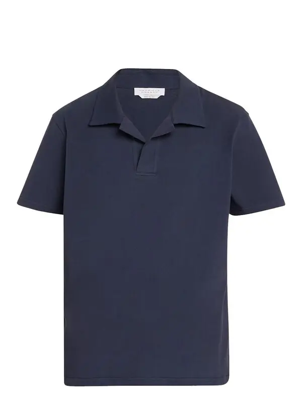 Gabriela Hearst Jaime Cotton Jersey Polo Shirt - Navy