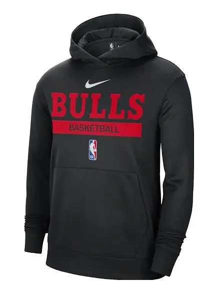 Nike Nba Chicago Bulls Spotlight Dri-fit Loose Fit Hoodie - Black
