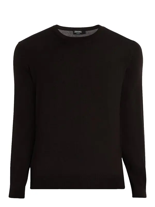 Zegna Cashseta Cashmere And Silk Crewneck Sweater - Dk Brw Sld