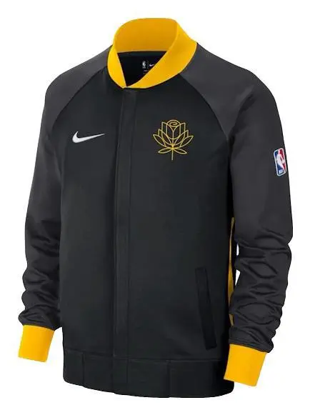 Nike Nba Golden State Warriors Showtime City Edition Dri-fit Jacket - Black