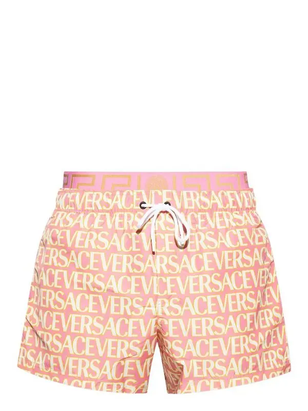 Versace Logo Swim Shorts - Pink