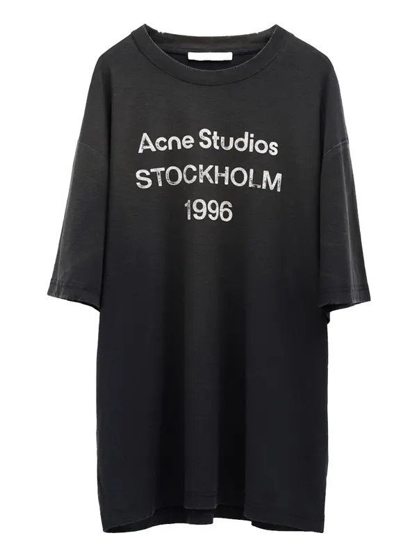 Acne Studios Logo T-shirt - Faded Black Bm0