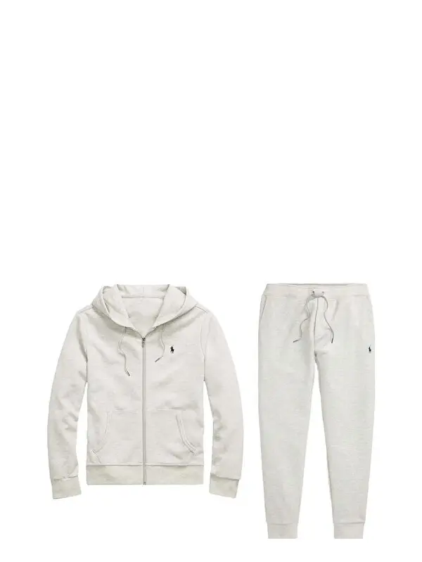 Ralph Lauren Doubleknit Fullzip Hoodie And Doubleknit Jogger Pant Set - Light Sport Heather