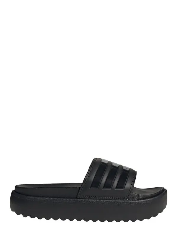Adidas Adilette Platform Slides - Core Black