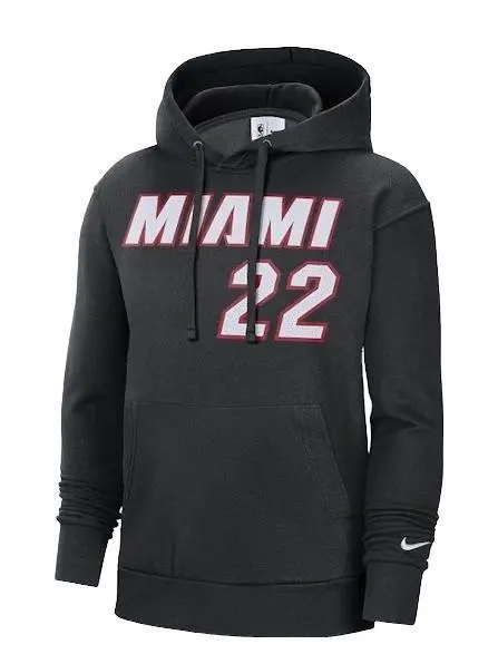 Nike Nba Miami Heat Jimmy Butler Essential Fleece Pullover Hoodie - Black