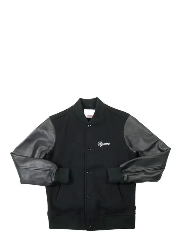 Supreme Crew Varsity Jacket - Black