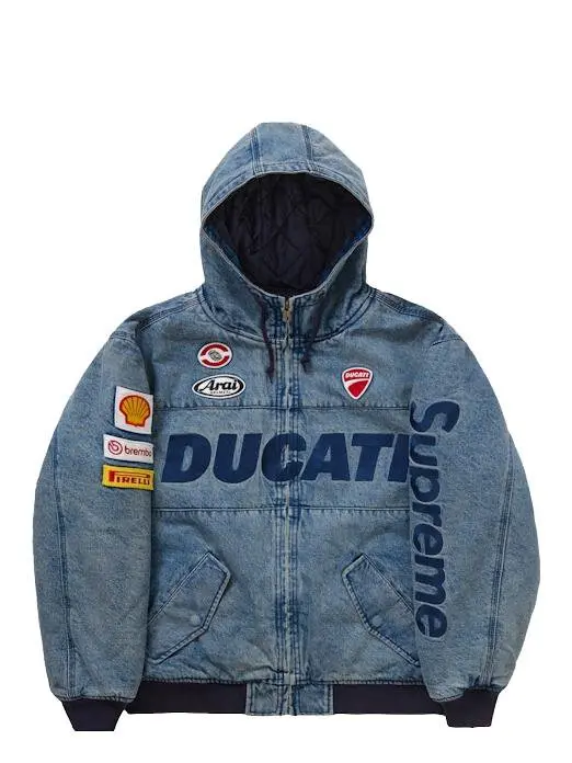 Supreme Ducati Hooded Work Jacket - Denim