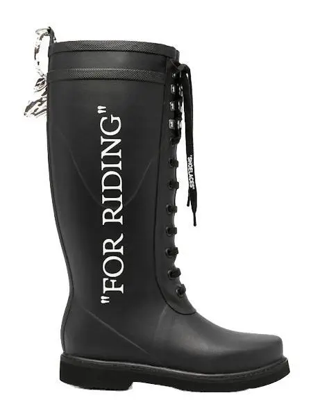 Off-White For Riding Rain Boots - Black/silver